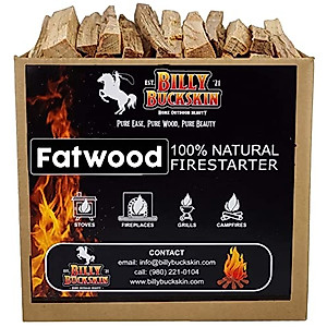 Billy Buckskin Co. 10 lb. Fatwood Fire Starter Sticks | Easy & Safe Fire Starter | Start a Fire with just 2 Sticks | Rich Lighter Pine Works in Any Weather Conditions | 10 lb. Box