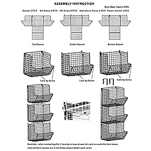 Hanging fruit basket rustic shelves Metal Wire Tier Wall Mounted over the door organizer Kitchen Fruit Produce Bin Rack Bathroom Towel Baskets fruit stand produce storage rustic snack organizer Z Basket Collection