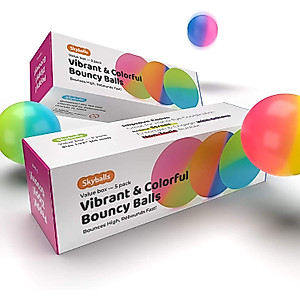 Entervending Bouncy Balls in The Gift Box - ICY Bounce Balls for Kids - Rubber Balls for Kids - 5 Pcs Large Bouncy Ball 45mm - Hi Bouncy Balls for Kids - Colorful Bouncing Balls