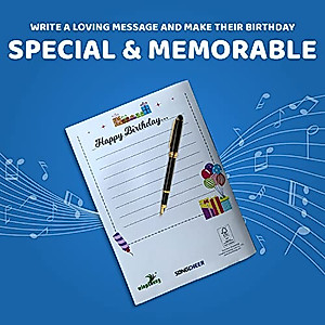 SONGCHEER Birthday Card, Light & MusicPop Up Birthday Cards 3D Blowable Candle Birthday Cards Blow Out LED Light Candle, Play Happy Birthday Song Musical Gift Cardfor Women Men Wife HusbandMom Dad