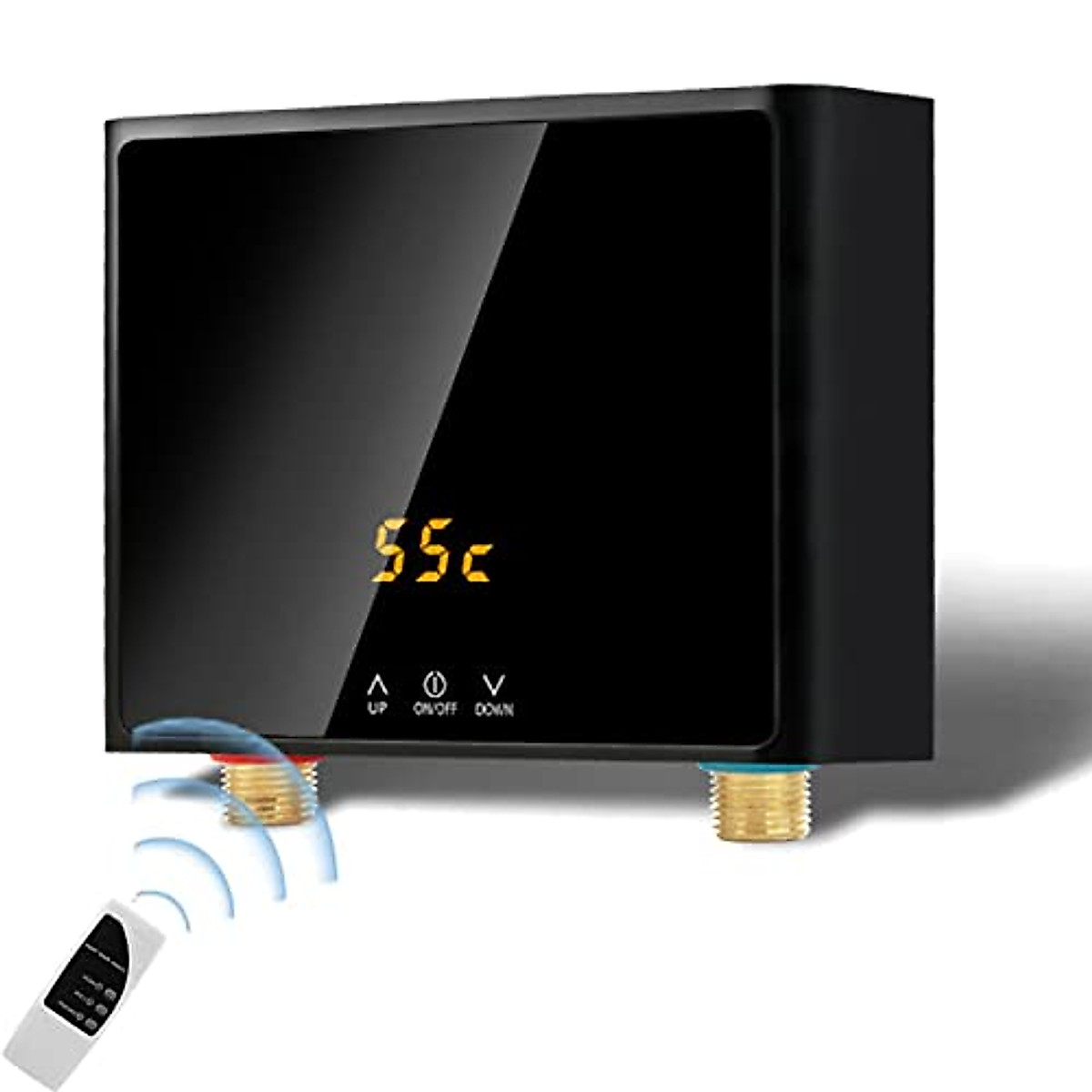 FMATOZ Mini Electric Tankless Water Heater 4000W 110V Constant Temperature Instant Hot Water Heater with Remote Control Digital Display On Demand Hot Water Heater for Home Kitchen Indoor