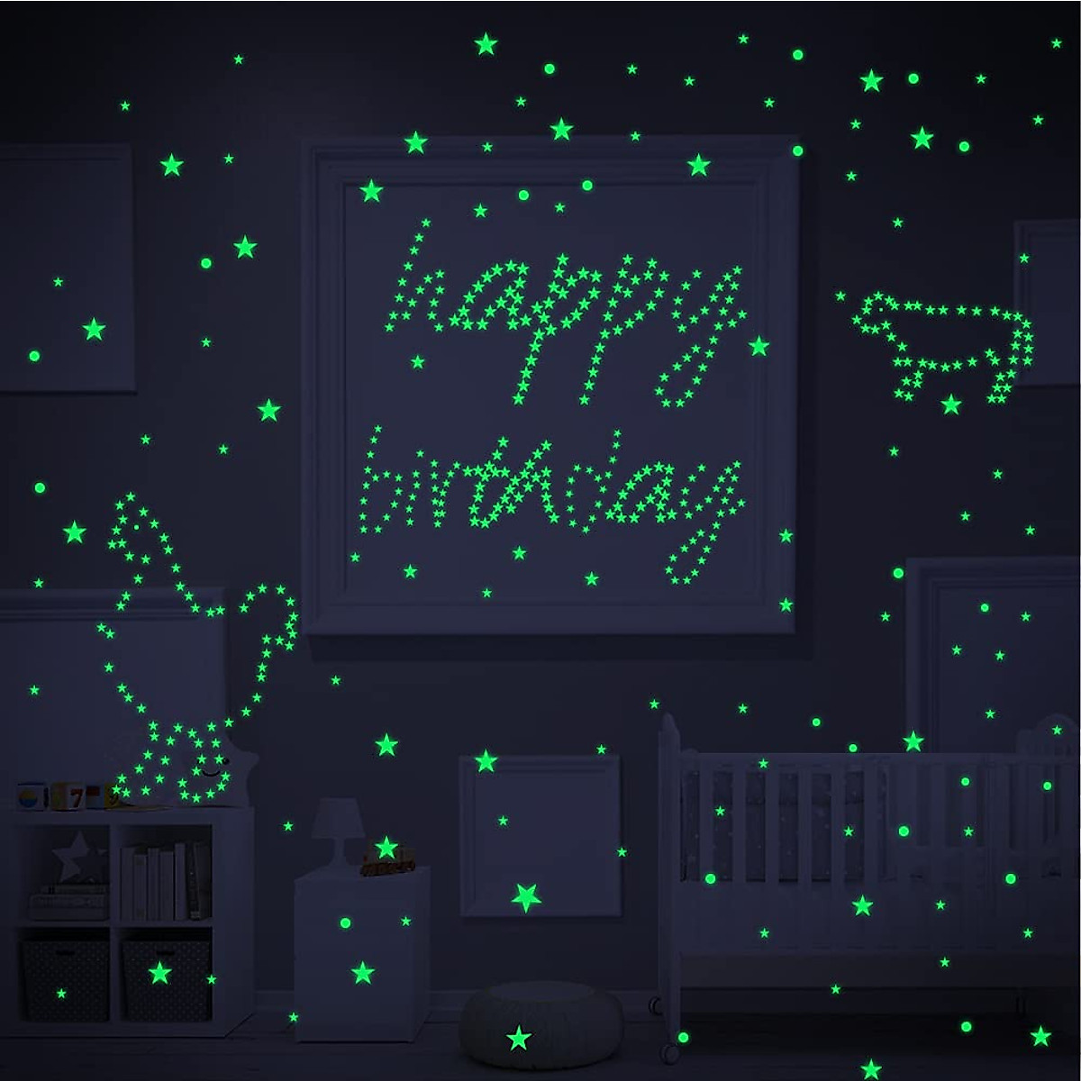 Glow in The Dark Stars for Ceiling,Star Decorations for Bedroom,Kids Boys Girls Room Decor,Wall Stickers for Bedroom,Play Room,Living Room,Wall Decorations,Baby Room Decor,Best Birthday Gift