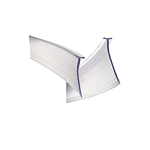 Gordon Glass® Clear Tapered Shower Door Bottom Seal and Sweep "T" Type - 36 in Long, Height - Tapered from 7/8" to 1/2"