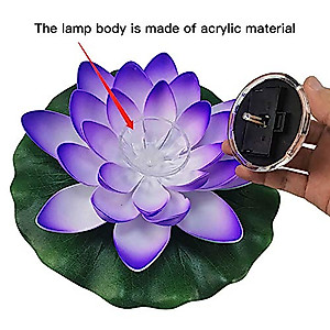 RNSUNH Solar Floating Lotus Lights Solar Power Energy Floating Lotus Flower LED Accent Light Floating Pool Flower Lights for Swimming Pool Yard Garden Wedding Decor