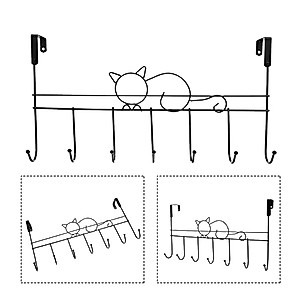 Cabilock Organizer Scarf for Glass Free Rack Back with Coat Hook Coats Duty Hanger Decorative Cat Clothing Metal Hooks Black Bathroom Bath Hats Office Key Iron Kitchen Bag Towel Holders