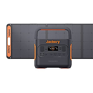 Jackery Solar Generator 2000 PRO 2160Wh Capacity with 1XSolar Panel SolarSaga 200W, 3x2200W AC Outlets, Fast Charging, Ideal for Home Backup, Emergency, RV Outdoor Camping