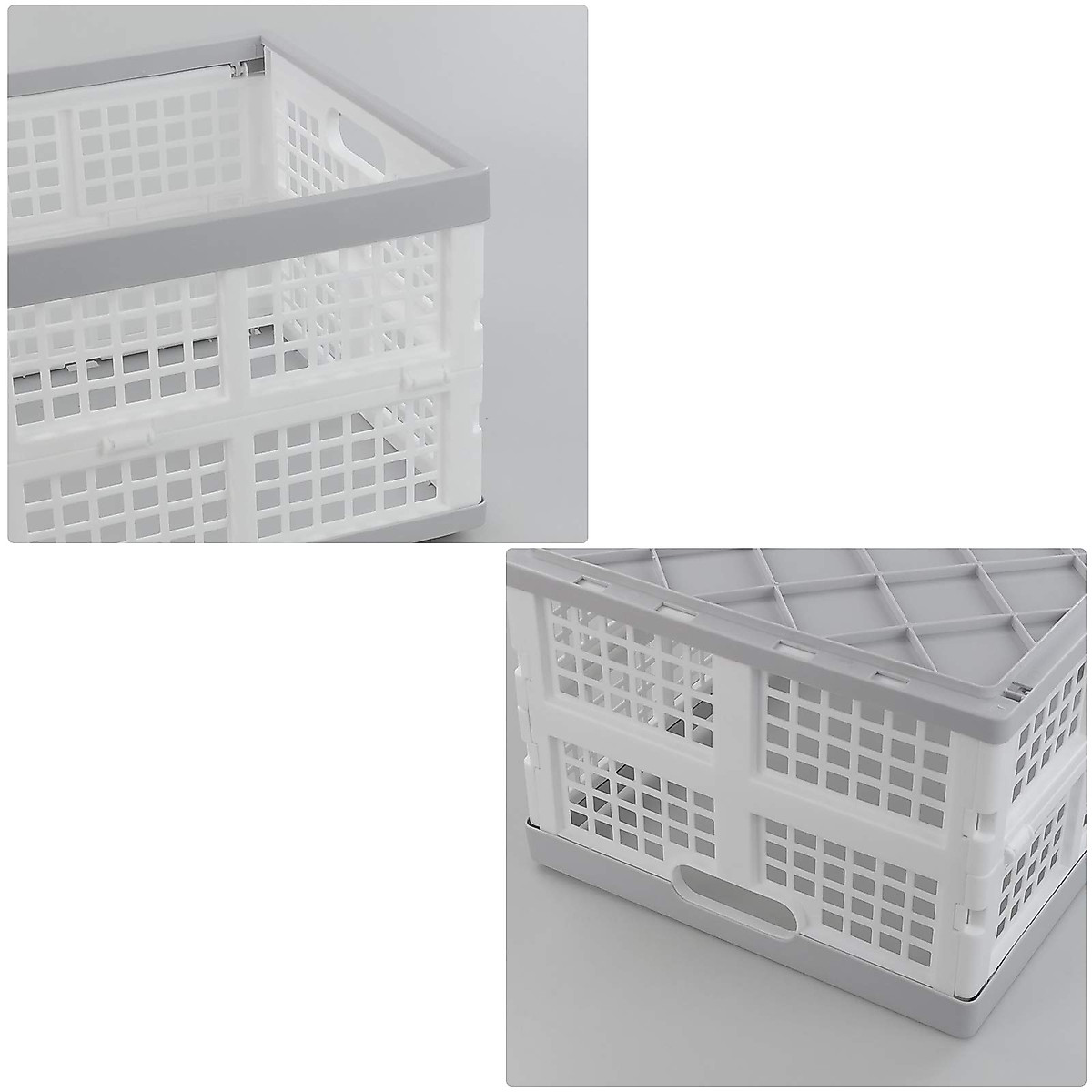 Kiddream 30 Liter Plastic Collapsible Storage Crates, Foldable Basket Bin Set of 3