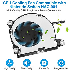LXun New Replacement Internal Cooling Fan Compatible with Nintendo Switch HAC-001 NS 2017 Console, CPU Heatsink Cooler, Thermal Compound Paste and Repair Tool Kit, Screwdriver