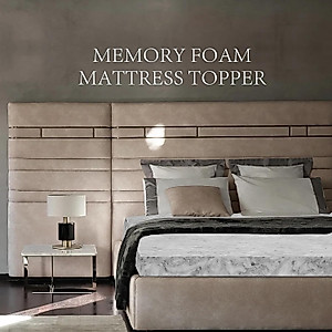BedsPick Memory Foam Mattress Topper Queen 2 Inch, Foam Mattress Pad, Super Soft Queen Size Bed Toppers with Ventilation Holes