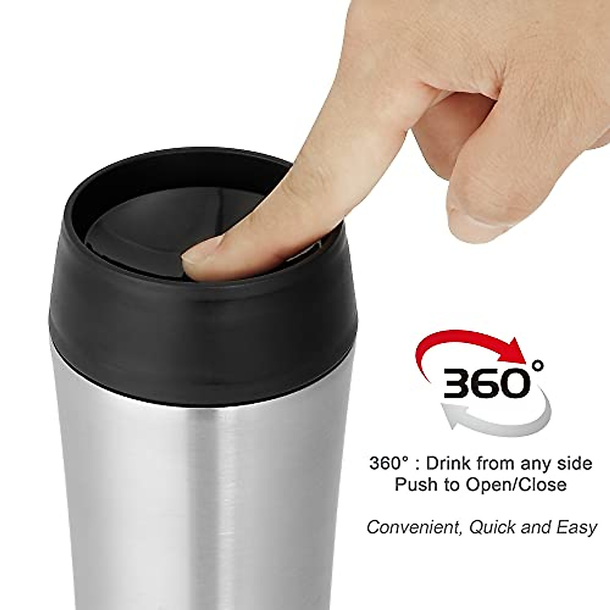 Amazon Basics Stainless Steel Travel Mug | 360ml
