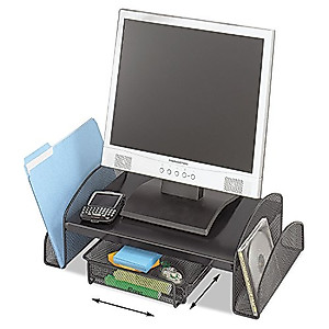 Safco 2159Bl Onyx Mesh Steel Monitor Stand, 19 1/4 X 11 1/4 X 6 1/4, Black