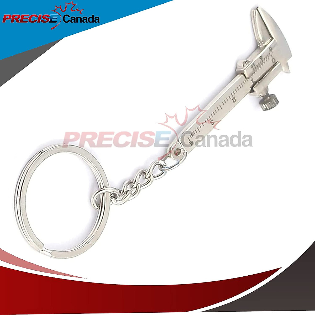 PRECISE CANADA 5 Pcs Mini Vernier Caliper Tool Pendant Slider Slides Keyring Key Chain