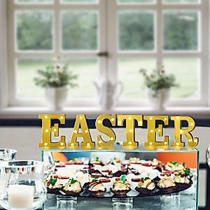 Efavormart 6" 3D Gold Marquee Letters 5 LED Light Up Letters Warm White LED Letter Lights - E