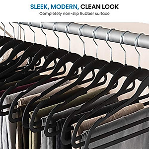 ZOBER 25pk Non-Slip Rubber Coated Hangers, Space Saving & 360° Swivel Hook