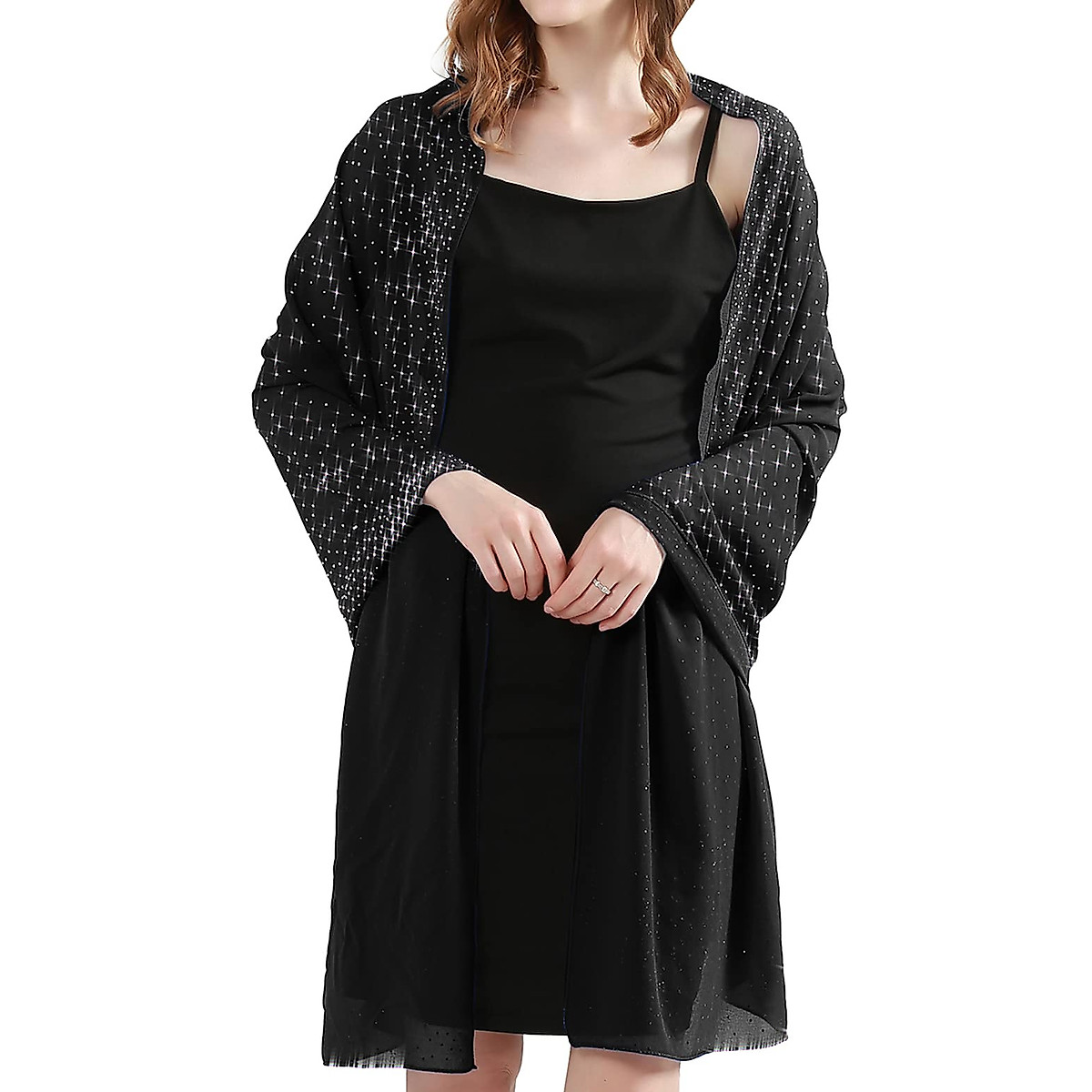 BANETTETA Shawls and Wraps for Evening Dresses - Dress Cover Up For Women (Black)