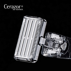 Cerazor, Sky Blue, Ceramic Razor for Women, Non-Metallic Ceramic Razor Blade, No Metal Allergy, No Skin Damages, Shaver.