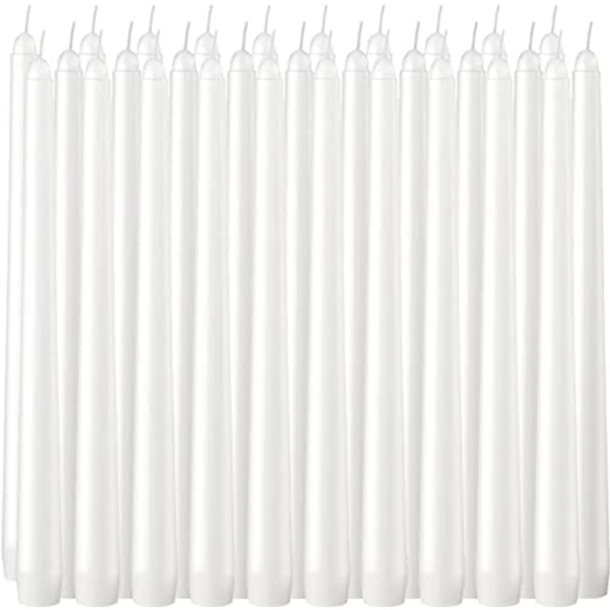 White Taper Candles - 30 Pack Unscented 10 Inch Dinner Candle Set -7-8 Hours Burn Time - Smokeless and Dripless Household, Wedding, Party, Home Décor Candlesticks