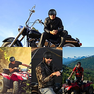 Yesmotor Motorcycle Helmet Half Shell Hawk Style Helmets Compact Lightweight Open Face for Motorcycle Street Bike Cruiser Moped - DOT Approved (Matte Black,XL)