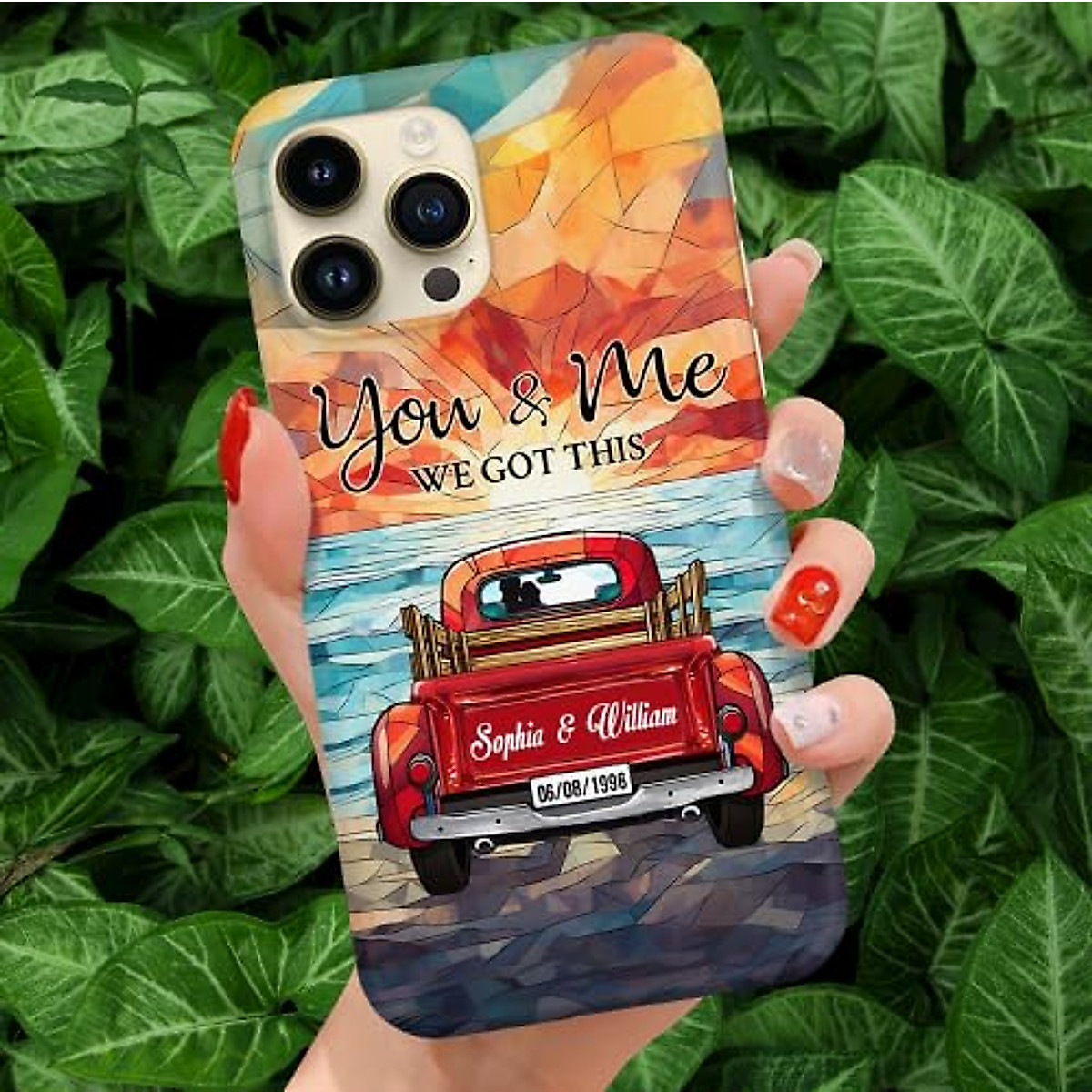 Couple Red Truck You & Me We Got This Personalized Phone Case, Customized Gift for Couple/Lovers/Friends/Family Members