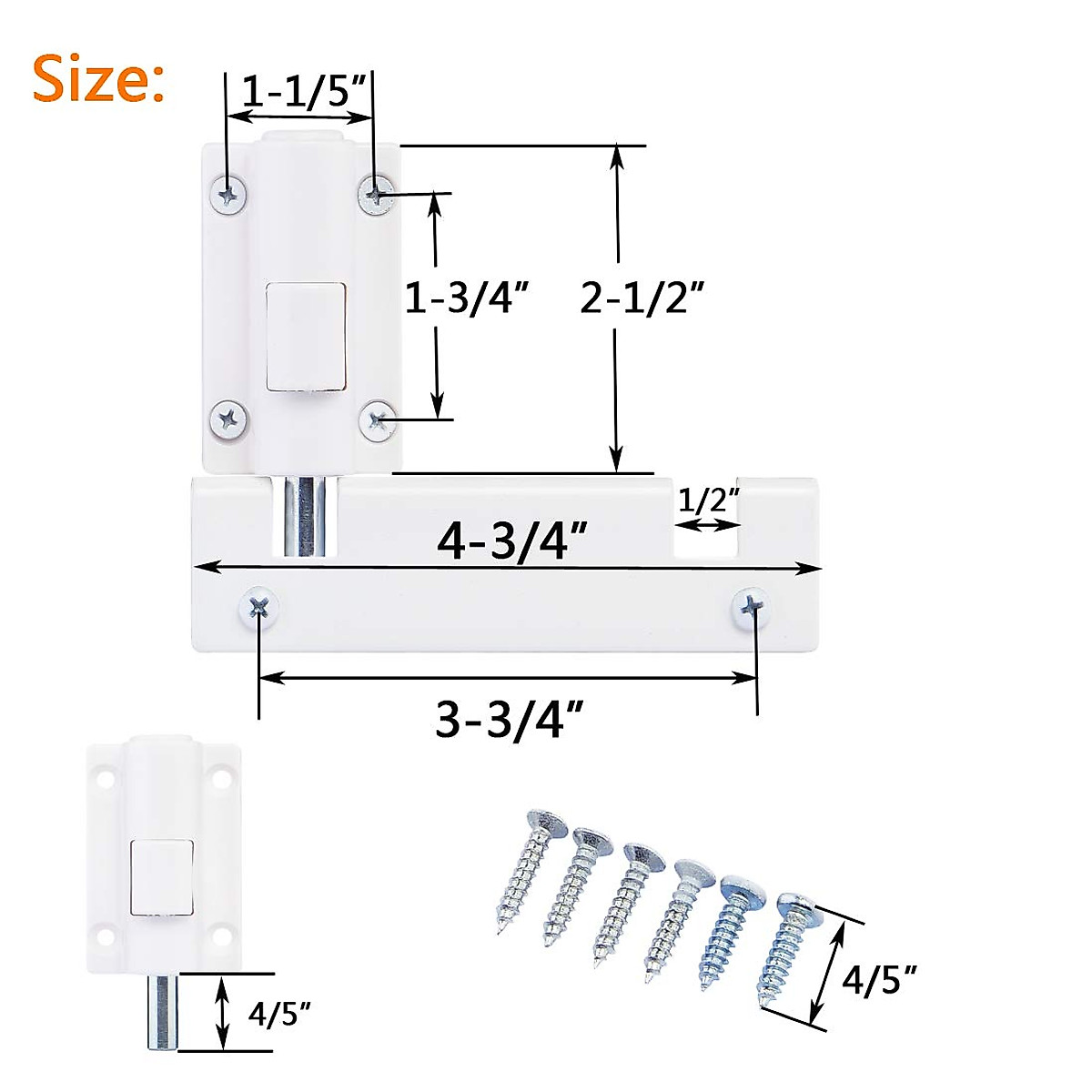 HauSun Patio Sliding Door Security Foot Lock Kick Lock, Fits on Top Rail-Childproof Patio Door Guardian-or Bottom Rail-Foot Operated-Keep Your Family Safe and Secure(1 Pack,White)