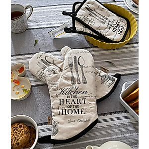 GREVY Quilted Cotton Pot Holders with Pocket Heat Resistant Oven Mitts for Cooking or Baking,7x9,Set of 4 (4 PCS Kitchen Sets)