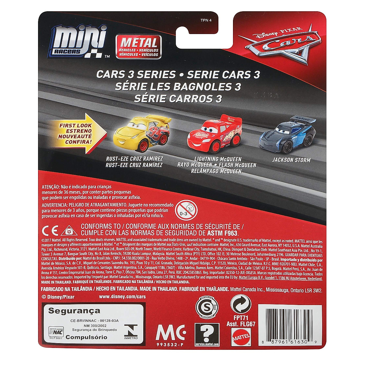 Disney Pixar Cars Mini Racers Cars 3 Series 3-Pack