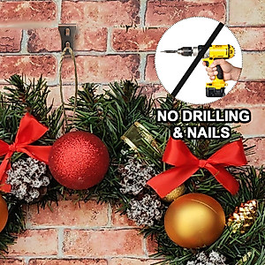 Biaungdo 6 Pcs Brick Wall Clips, Steel Brick Hook Clips, Heavy Duty Brick Hanger for Hanging Outdoors, Metal Brick Wall Hangers Outside Home Decor for 2-1/4 to 2-3/8 inches Bricks(Red Bronze)