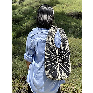 Original Collections Black and White Tie Dye Crossbody Shoulder Bag Large