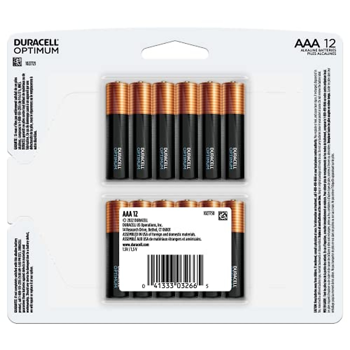 Duracell Optimum AAA Batteries with Power Boost Ingredients, 12 Count Pack with Long-lasting Power, All-Purpose Alkaline AAA Battery for Household and Office Devices