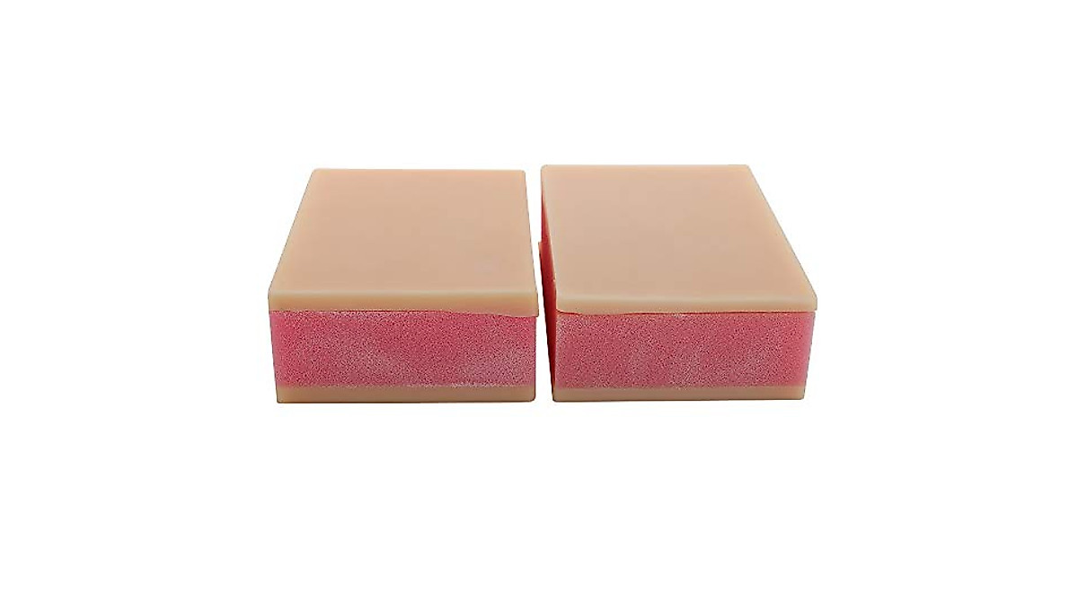 Medical Training Model - Silicone Sponge Human Skin Injection Pad (2 Pack)