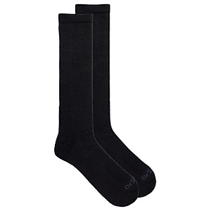 Dr. Scholl's Men's Athletic & Work Compression Over the Calf Casual Sock, Black, 7 12 US