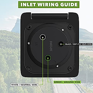 Leisure Cords 125V 30 AMP Power Plug Twist Lock Inlet with 3 Stainless Steel Pins, Black (Black)