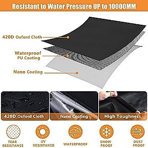 Bike Cover Waterproof Outdoor Bicycle Covers with Lock Holes & 3 Buckles 420D Heavy Duty Ripstop Material Anti UV Snow Wind Proof for Mountain Road City Electric Bikes