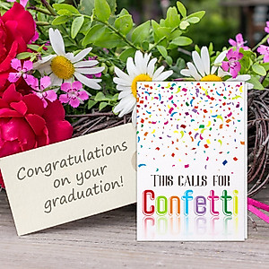WaaHome You Did It Graduation Card for Her Him 2024, 4''x6'' Funny This Calls for Confetti Congrats Grad Gift Card For Girls Boys Seniors, Confetti Graduation Greeting Card with Envelope