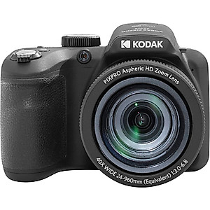 Kodak AZ405BK PIXPRO Astro Zoom 20MP Digital Camera 40X Optical Zoom 24mm Black Bundle with Lexar 64GB High-Performance 800x UHS-I SDHC Memory Card Blue Series