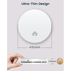 Ecoey Smoke Detector Alarm, 10 Year Fire Alarms Smoke Detectors with Self-Test and Ambient Light Detection, Ultra-Thin Fire Alarm with Big Test Button and Night Mode for Home, FJ146, 1 Pack