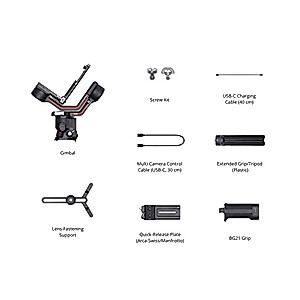DJI RS 3, 3-Axis Gimbal for DSLR and Mirrorless Camera Canon/Sony/Panasonic/Nikon/Fujifilm, 3 kg (6.6 lbs) Payload, Automated Axis Locks, 1.8" OLED Touchscreen, Professional Video Stabilizer