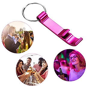 200 Pieces Bottle Opener Keychain Bulk Multicolor Aluminum Key Chain Beer Can Bottle Opener Beverage Metal Bottle Opener for Wedding Bartender Christmas Party Favors