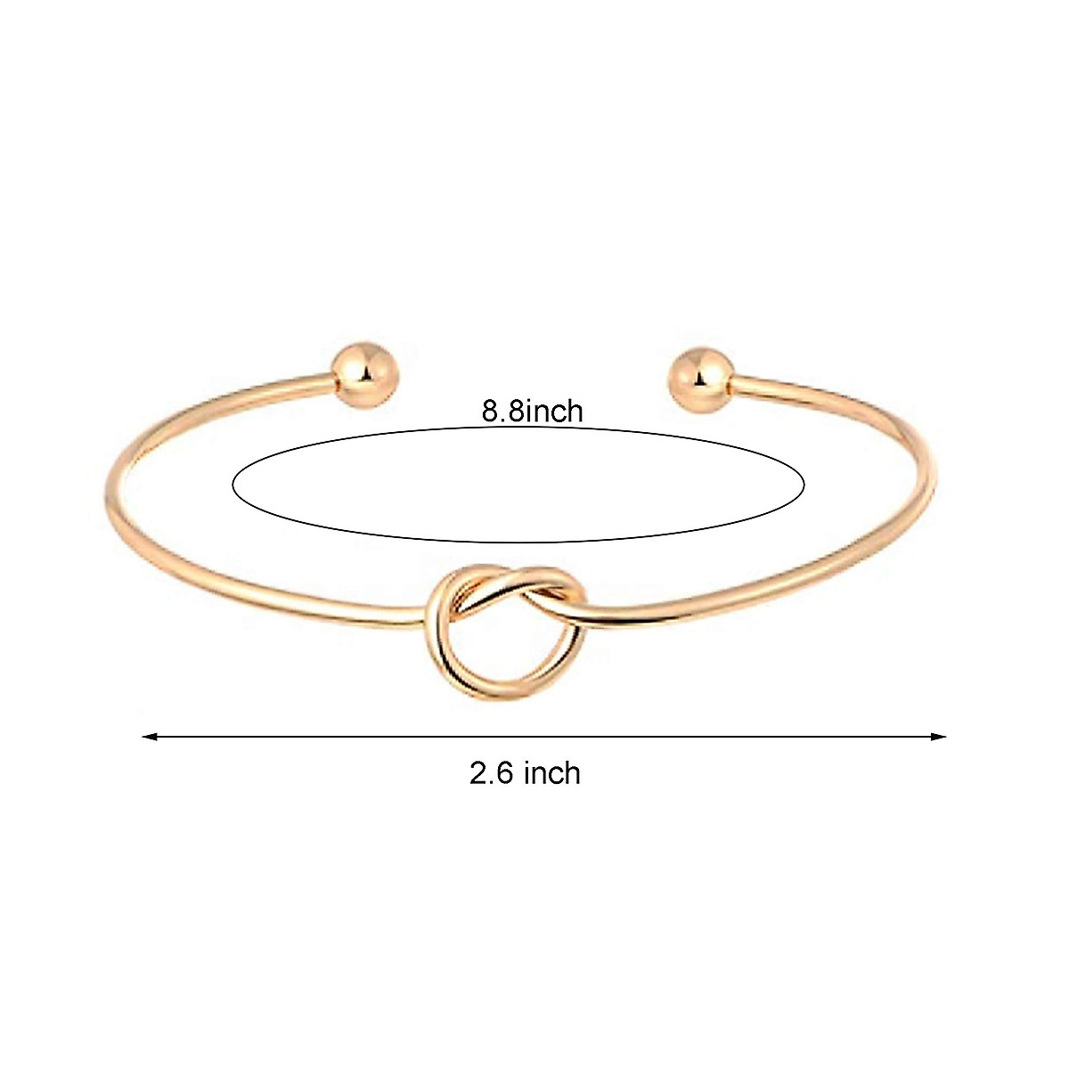 Jewanfix Rose Gold Plated Forever Love Knot Infinity Bracelets for Women Bridesmaid Proposal Wedding Bracelet Jewelry Gift