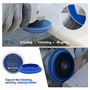 Diamond Profile Wheel 3 Inchx7/8"x10mm, HIGHDRIL Demi-bullnose Edge Abrasive Grinding Wheel Vacuum Brazed Diamond Grinding Disc for Tile,Quartz,Marble,Granite,Ceramic,Artificial stone