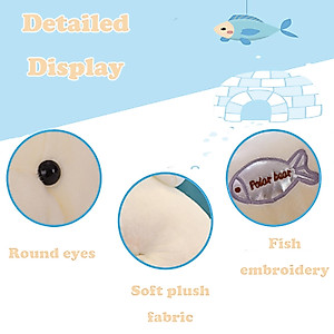 zxmbeddings 2Pcs 9.8'' Polar Bear Stuffed Animal Soft White Arctic Plush Pillow Toy Gifts for Kids