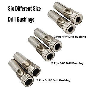 YOTOO Self Centering Doweling Jig Kit With 6 Drill Guide Bushings, Adjustable Width Drill Jig Drill Guide for Straight Holes, Power Tool Accessory Jigs