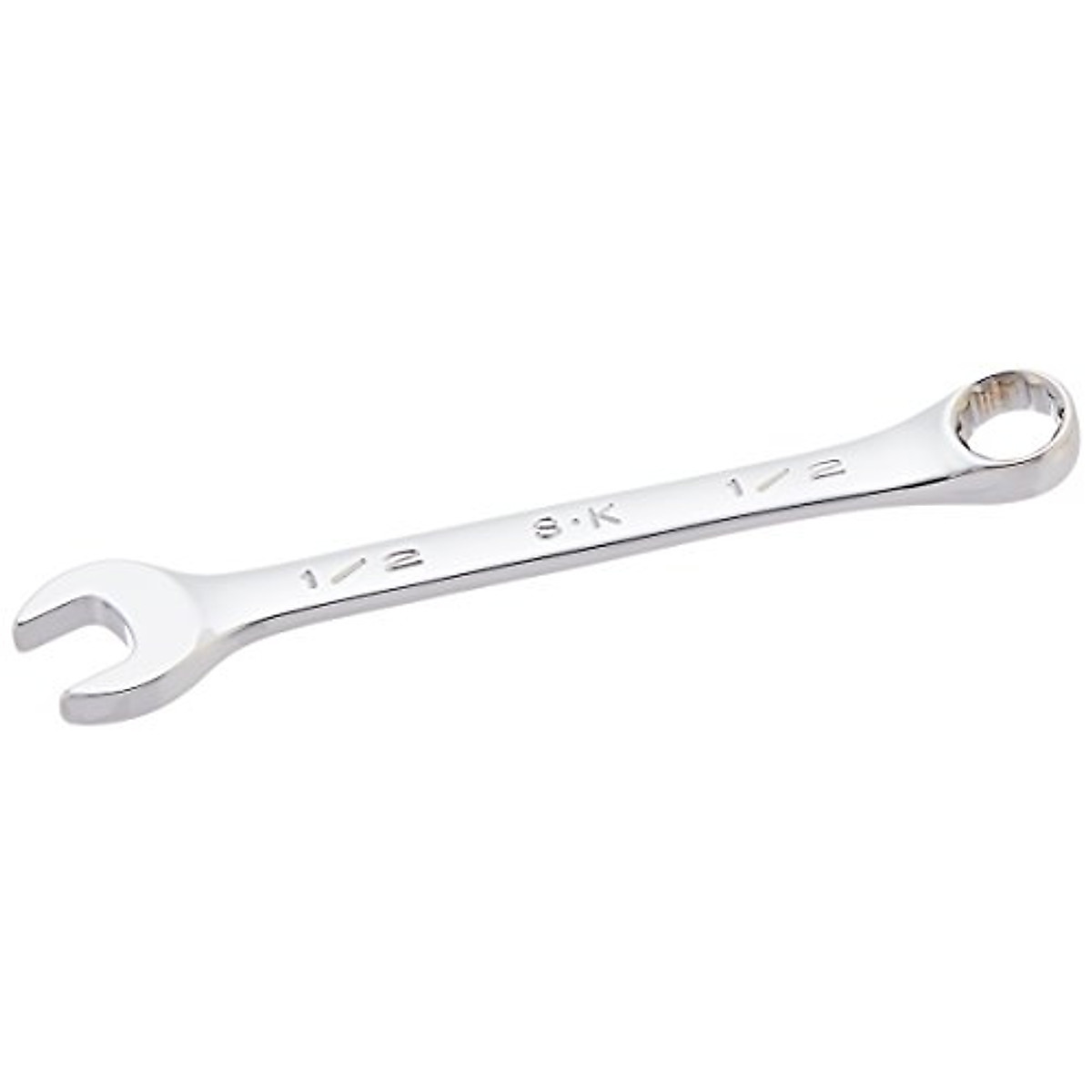 SK Professional Tools 88216 12-Point Fractional Wrench - Regular, 1/2 in. Combination Chrome Wrench with SuperKrome Finish, Made in USA
