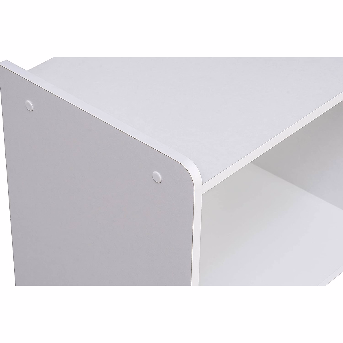 IRIS USA 2-Tier Shelf Organizer with Easy Access Angled Cubby, Frost White