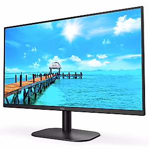 AOC 27B2DA 27 inch IPS Monitor - Full HD 1080p, 4ms Response, Built In Speakers, HDMI, DVI