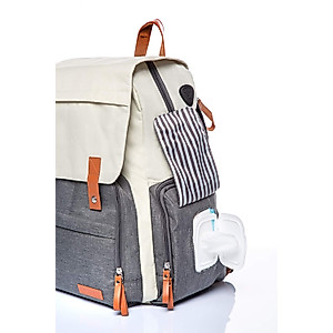 GISEMAI Phoenix Diaper Bag Backpack with Back Support, Wipes Dispenser, USB Charging Port, Stroller Straps & Changing Pad… (Beige)