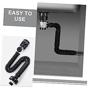 ORFOFE Sewer Drain Bathroom Sink Drain Kit Kitchen Sink Drain Tail Flexible Drain Sink Parts Sink Extension Drainage Drain Sewer Stainless Steel Components