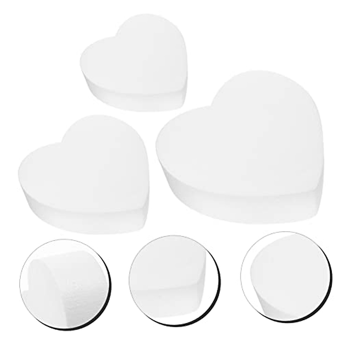 Abaodam 3pcs Foam Cake Mold Wedding Decor Cake Stand Tools Multi-Function Cake Dummies Cake Dummy Tool Practicing Fake Cake Gathering Fake Cake Decorations White Heart-Shaped
