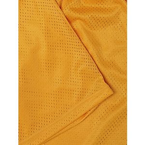 Hat and Beyond Mens Mesh Shorts Elastic Sports Gym Performance Workout Boxing Jersey Basketball Pants (X-Large, 1ih01_Yellow)