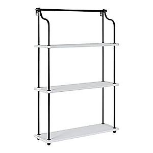 Kate and Laurel Walters Modern 3-Tier Hanging Shelf, 21 x 32, White, Decorating Wall Mounted Storage Shelf for Wall